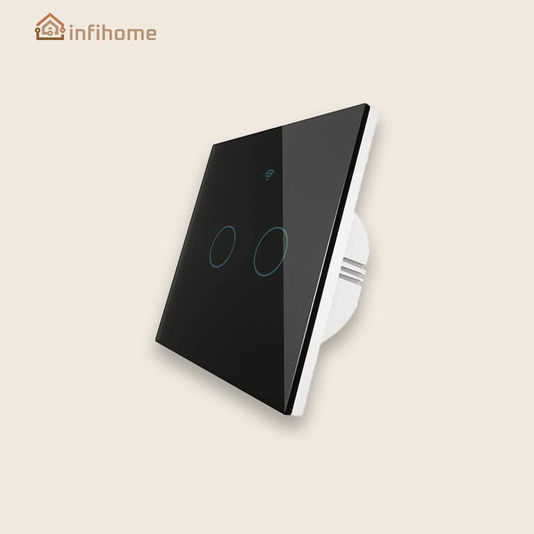 WiFi Smart Touch Light Switch (EU Black, 1, 2, or 3 Way Control) - InfiHome