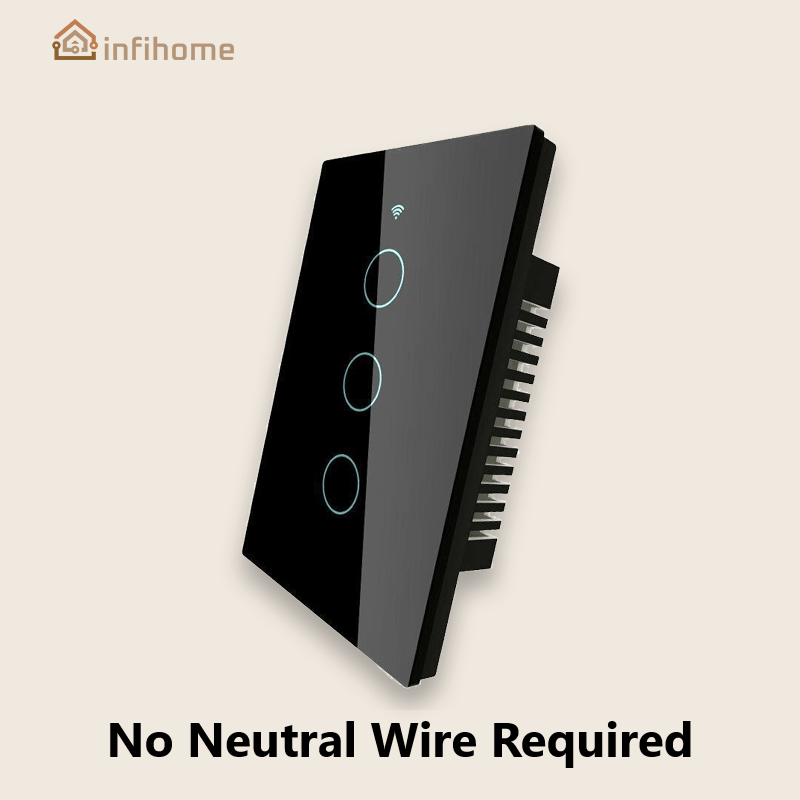 Smart Light Switch, Black Touch Glass, No Neutral Wire Required [US ...