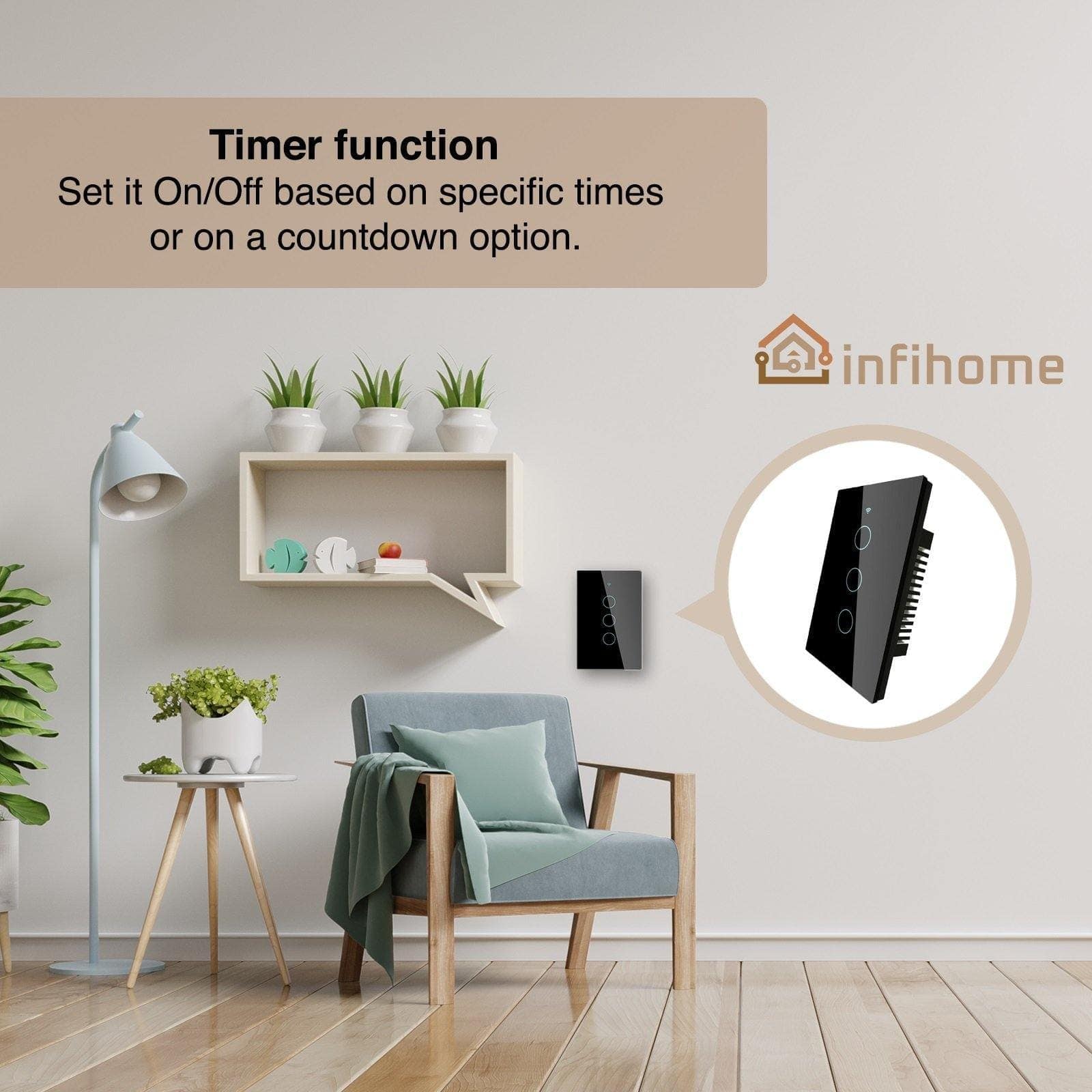 Smart Light Switch, Black Touch Glass, No Neutral Wire Required [US ...