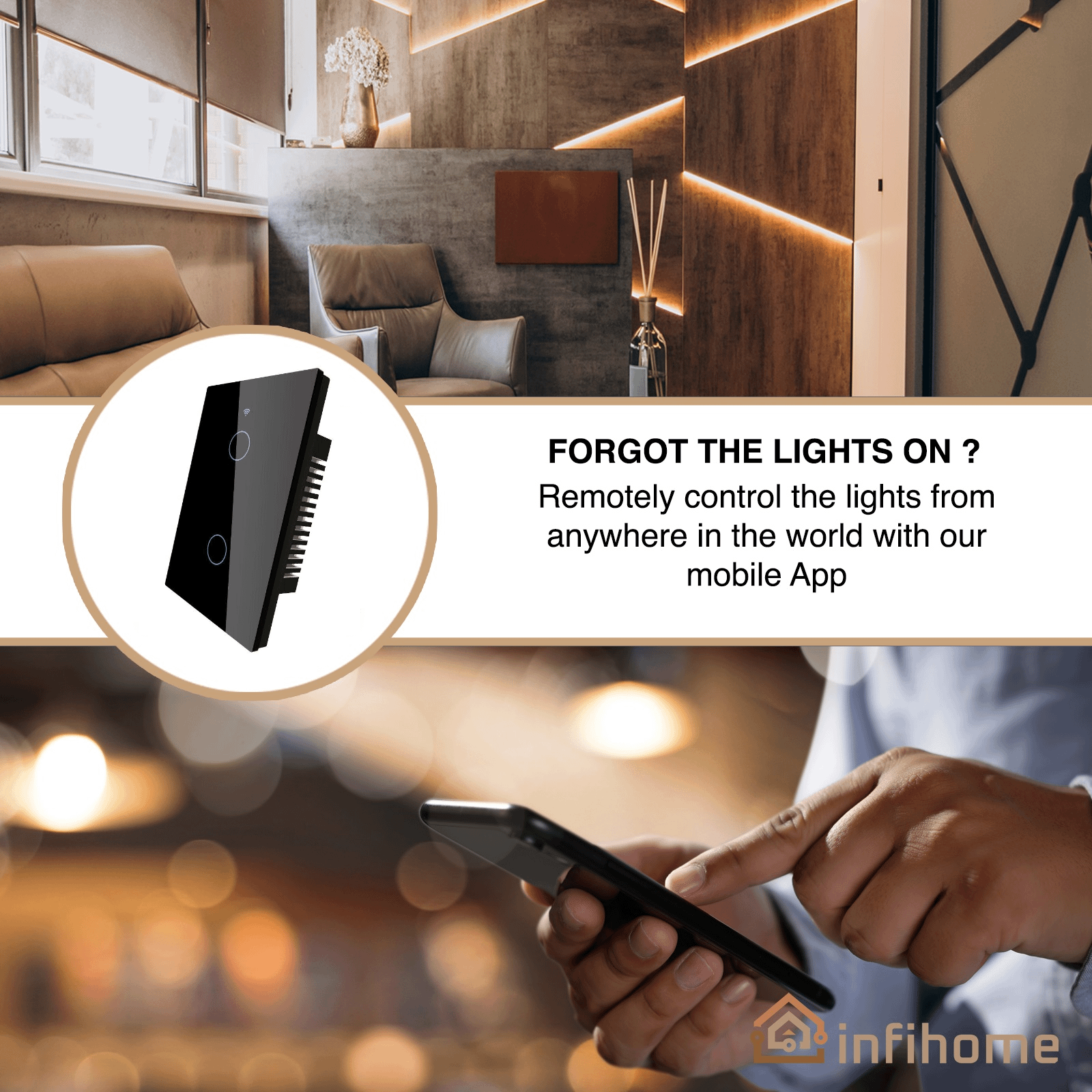 Smart Light Switch, Black Touch Glass, No Neutral Wire Required [US ...